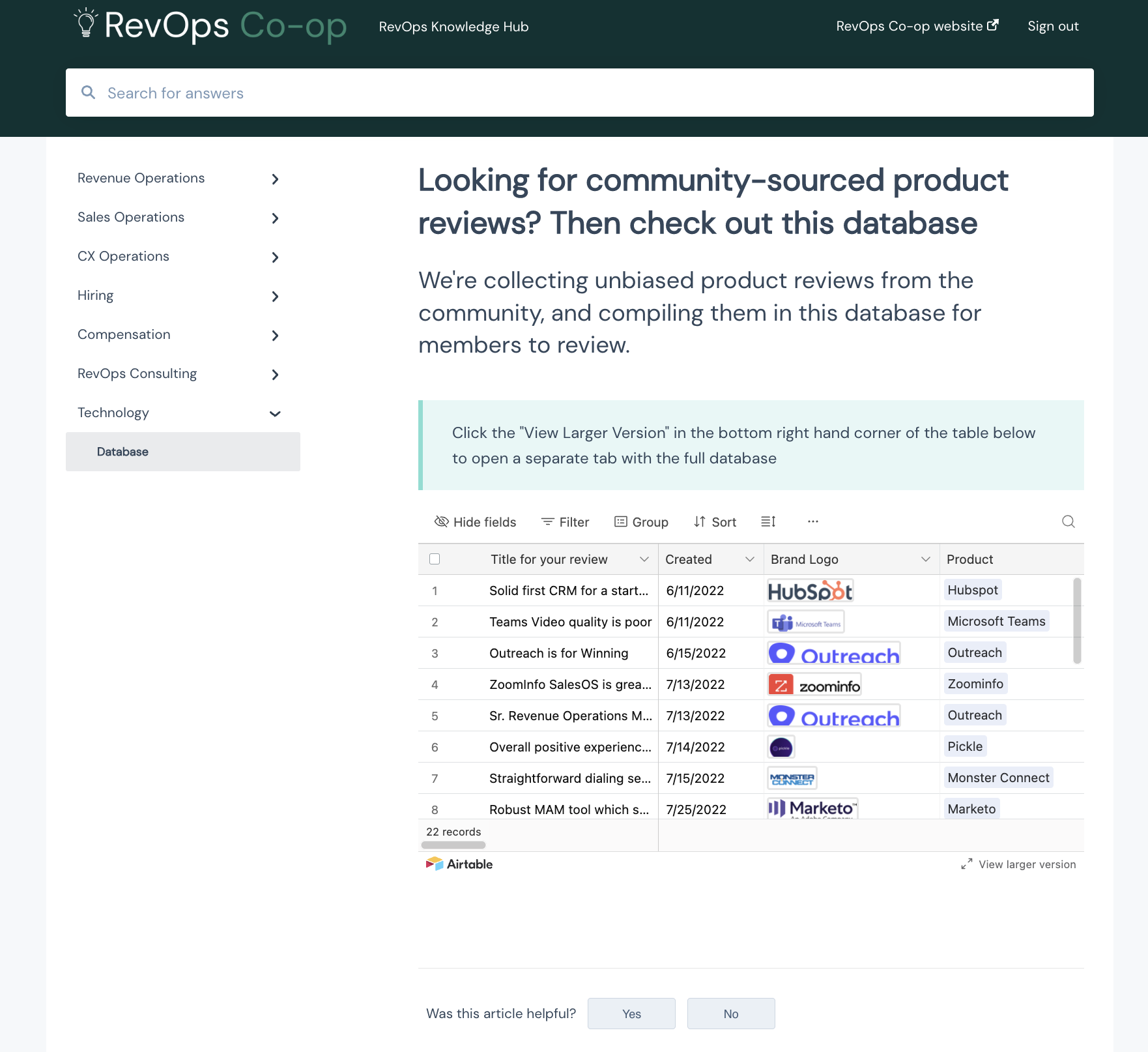 RevOps Knowledge Hub